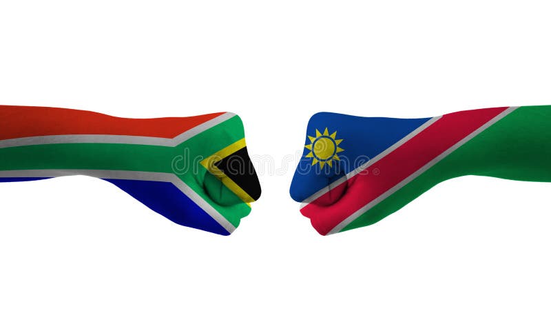South Africa Vs Namibia Hand Flag Cricket Match Stock Image - Image of ...