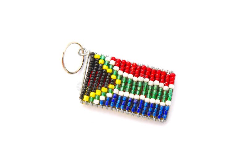 Etched South Africa Flag Pendant Keychain - decorliving.mx
