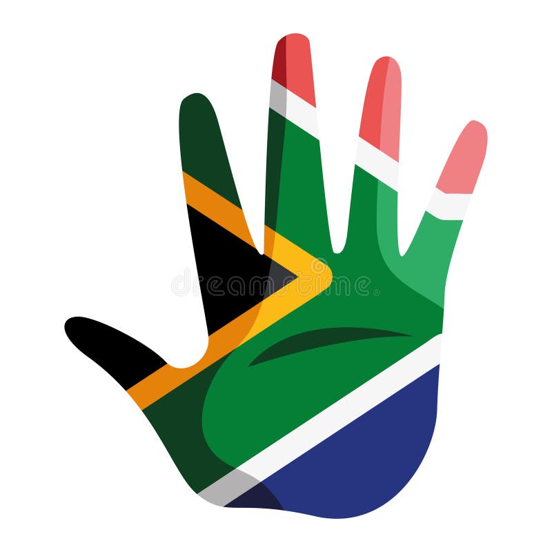 South African Flag Hand Shape Stock Vector - Illustration of country ...