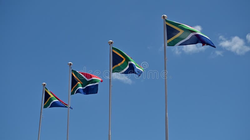 South African Flags Seen Flapping in Wind Stock Video - Video of ...