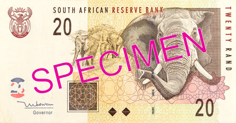 20 South African Rand Bank Note Obverse Stock Photo - Image of economy ...