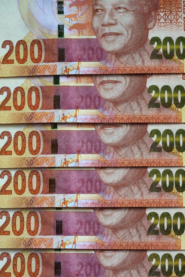 South African Money, Two Hundred Rand Notes Stock Photo - Image of ...