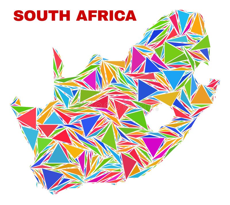South African Republic Map - Mosaic of Color Triangles Stock Vector ...