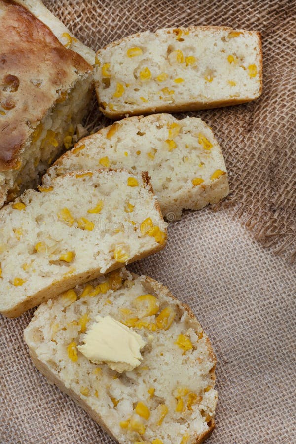 South African Sweet Corn Sweet Bread Stock Photo - Image of flat ...