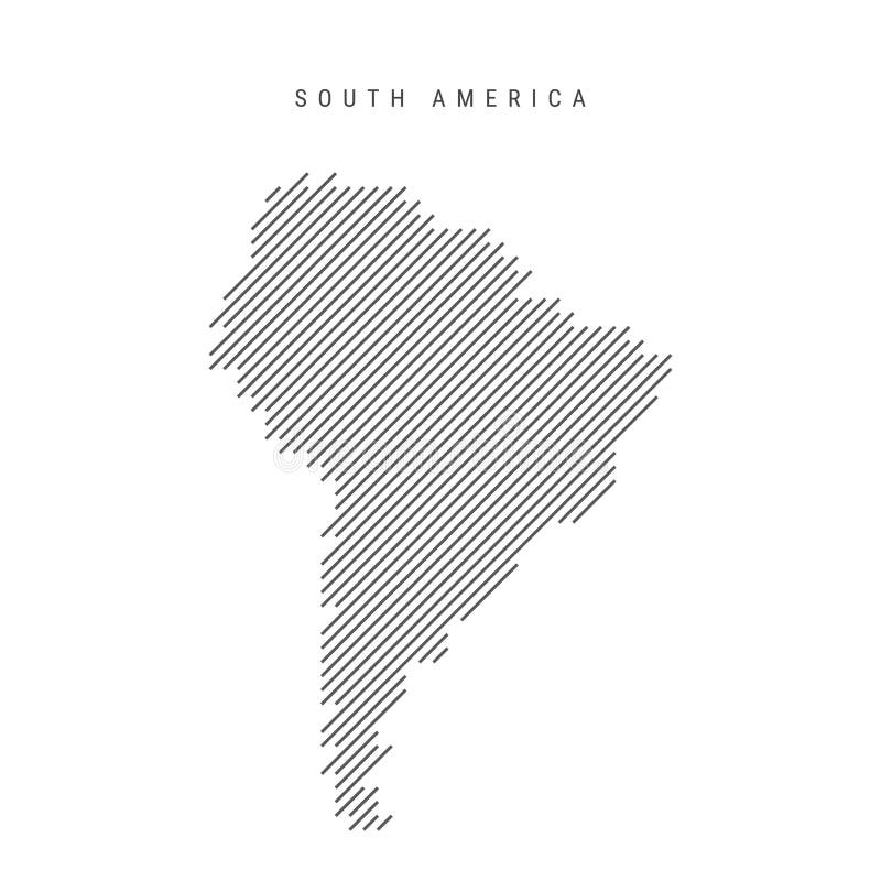 South America Map from Pattern of Black Slanted Parallel Lines. Flat ...