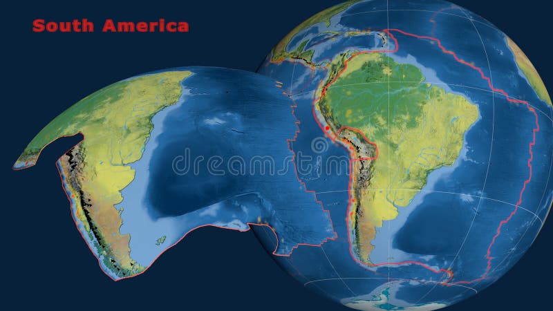 South America Plate Described and Presented - Topographic Stock ...
