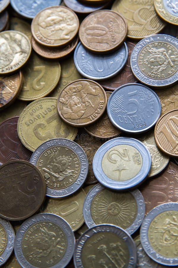 South American coins stock photo. Image of golden, coin - 98401942