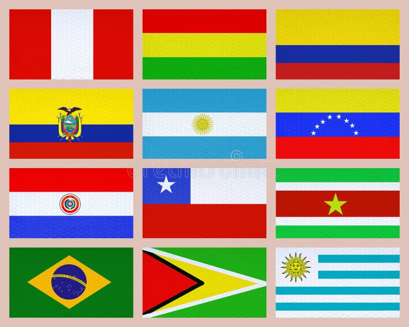 Hispanic Flags Collage