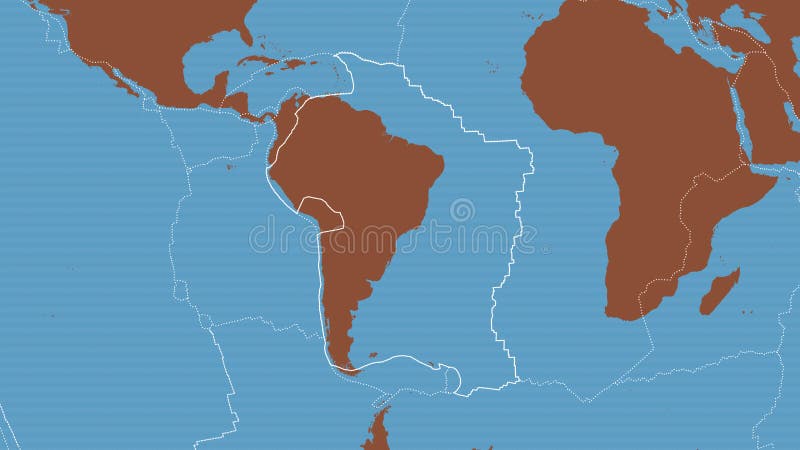 South American Tectonic Plate - Outlined. Pattern Stock Illustration ...