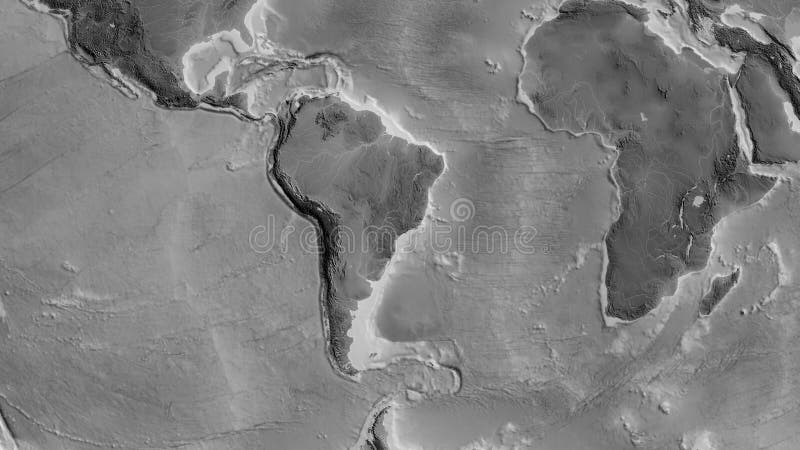 South American Raster Gray Grayscale Elevation Fahey Projection ...
