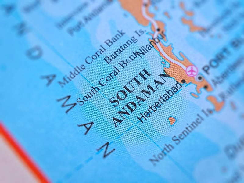South Andaman on a Map of India with Blur Effect Stock Photo - Image of ...