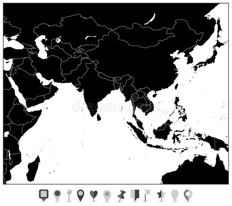 South Asia Political Map. No Text Stock Vector - Illustration of asia ...