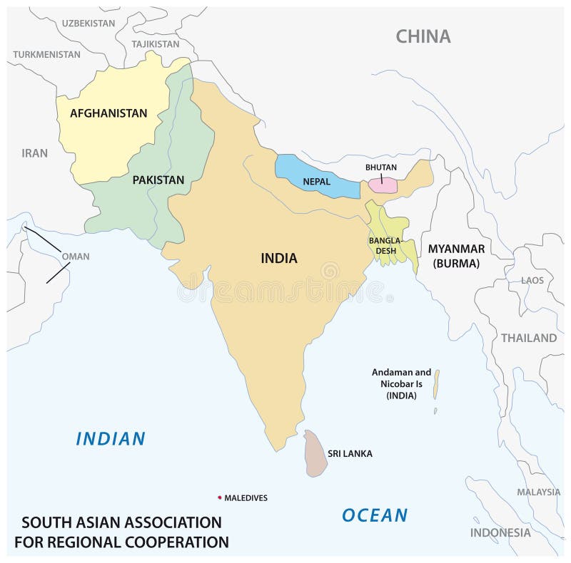 South Asian Association for Regional Cooperation SAARC Vector Map 2 ...