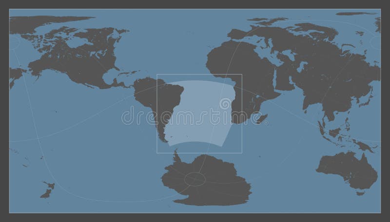 South Atlantic Ocean on the World Map. Solid Stock Illustration ...