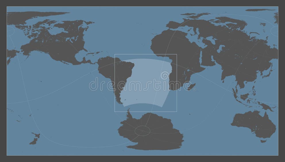South Atlantic Ocean on the World Map. Solid Stock Illustration ...