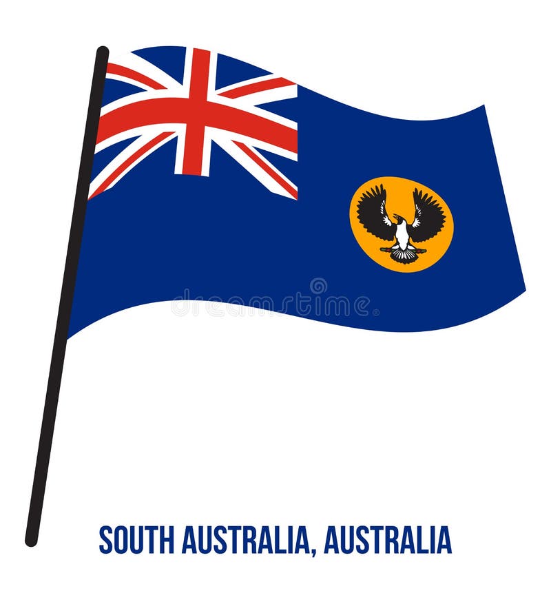 South Australia SA Flag Waving Vector Illustration on White Background ...
