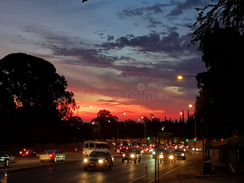 Adelaide Hills Sun Set South Australia Stock Image - Image of hills ...