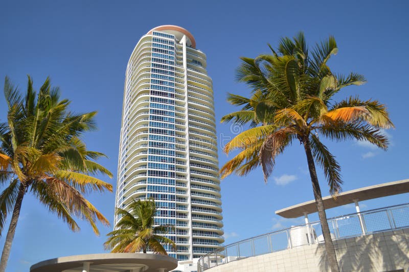 South Beach Hi-Rise stock image. Image of blue, condos - 53642545
