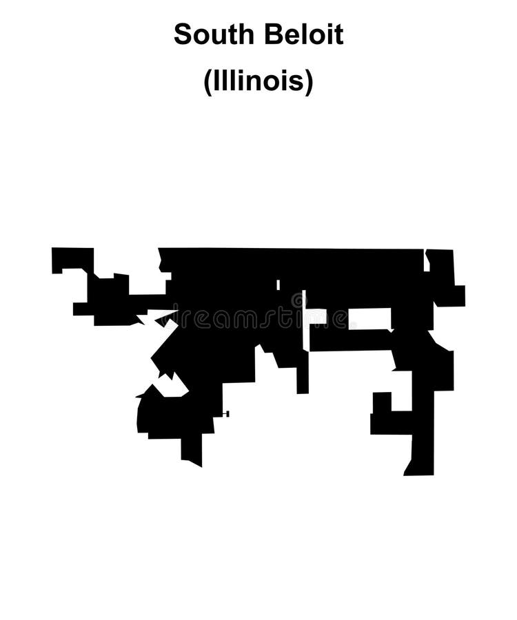 South Beloit outline map stock vector. Illustration of template - 387248757