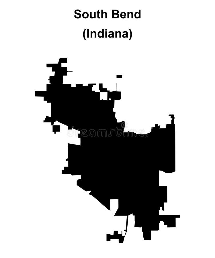 South Bend outline map stock vector. Illustration of detailed - 357281331