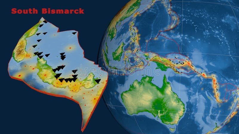 South Bismarck Plate - Boundaries. Wiki Map Stock Illustration ...