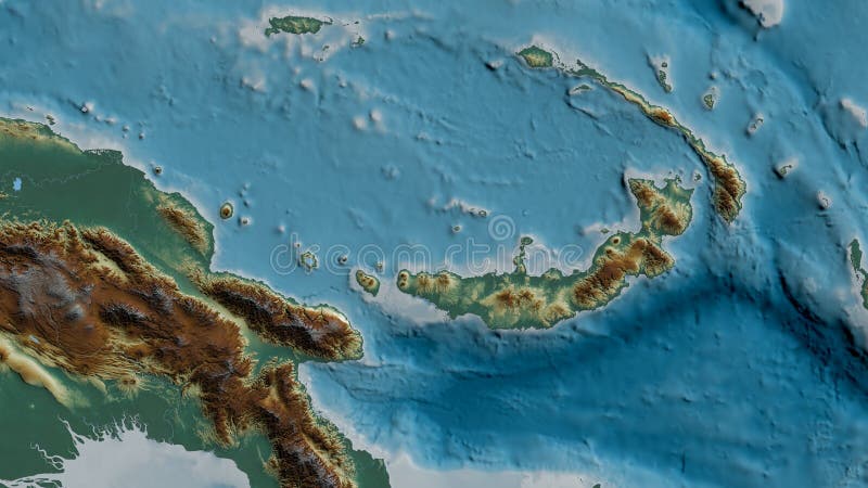 South Bismarck Tectonic Plate - Raster. Relief Stock Illustration ...