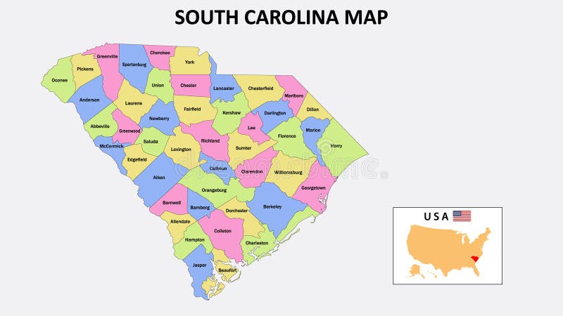 South Carolina Map. District Map of South Carolina in District Map of ...