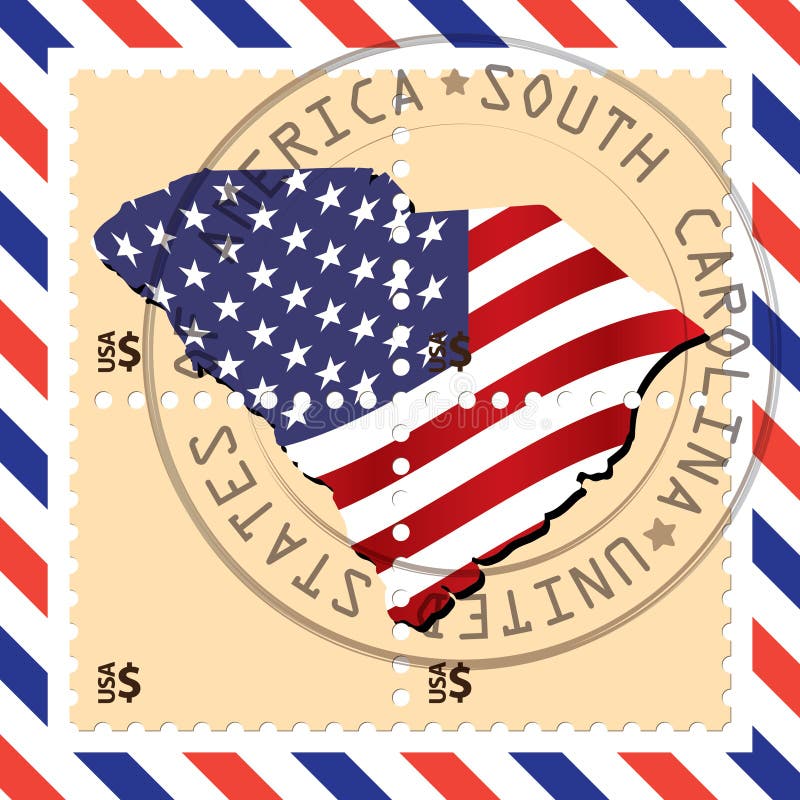 South Carolina Stamp. Vector Illustration Decorative Design Stock ...