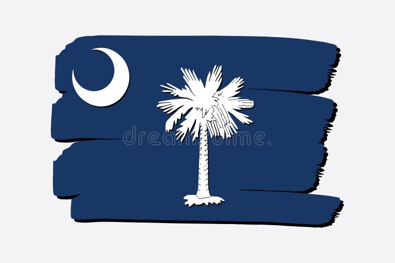 South Carolina State Flag with Colored Hand Drawn Lines in Vector ...