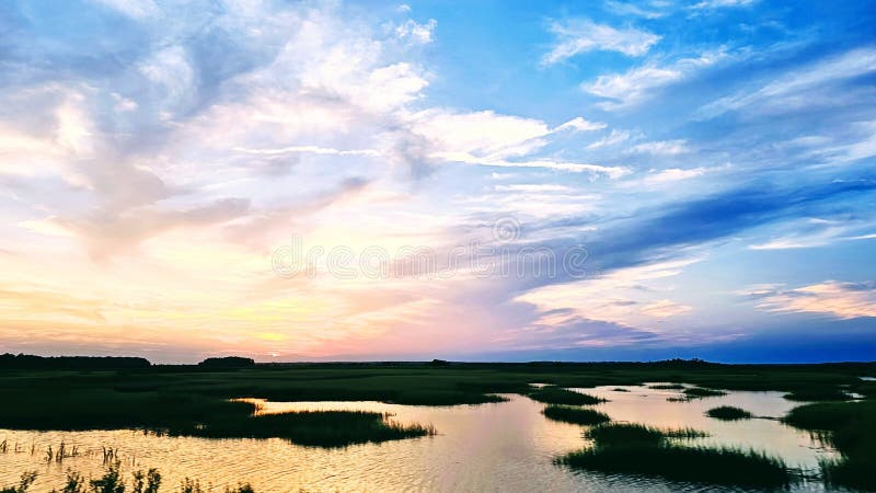 South Carolina Sunset with Gorgeous Cloud Cover Stock Photo - Image of ...