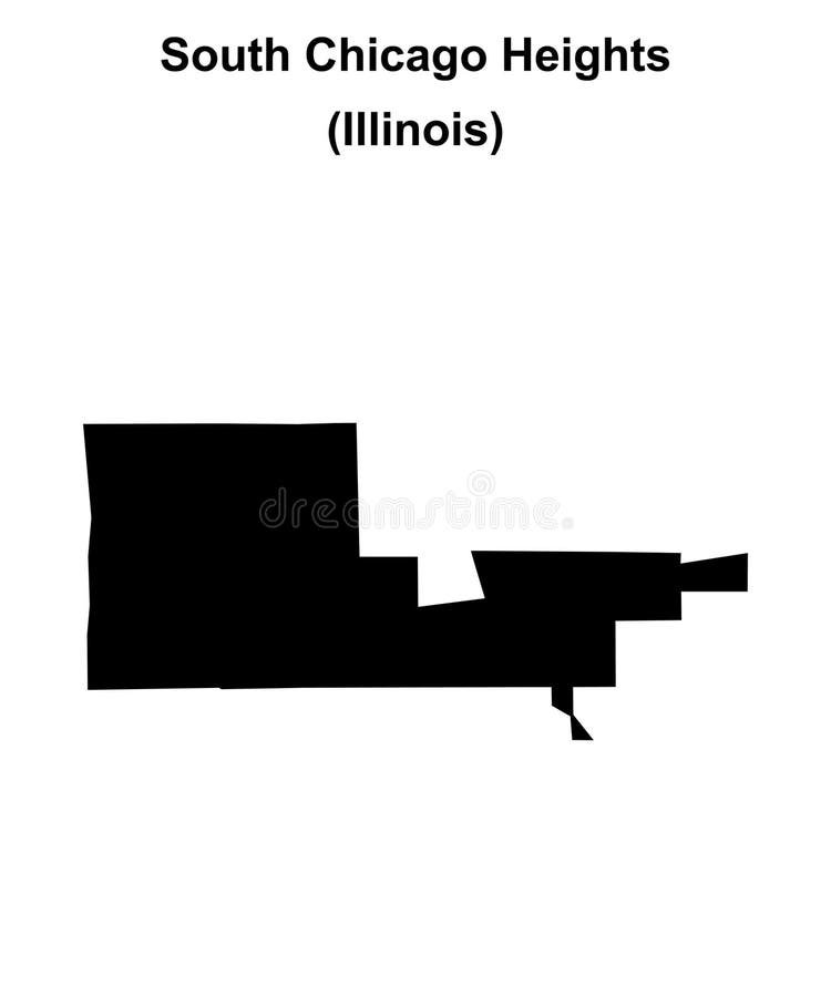 South Chicago Heights Outline Map Stock Illustration - Illustration of ...