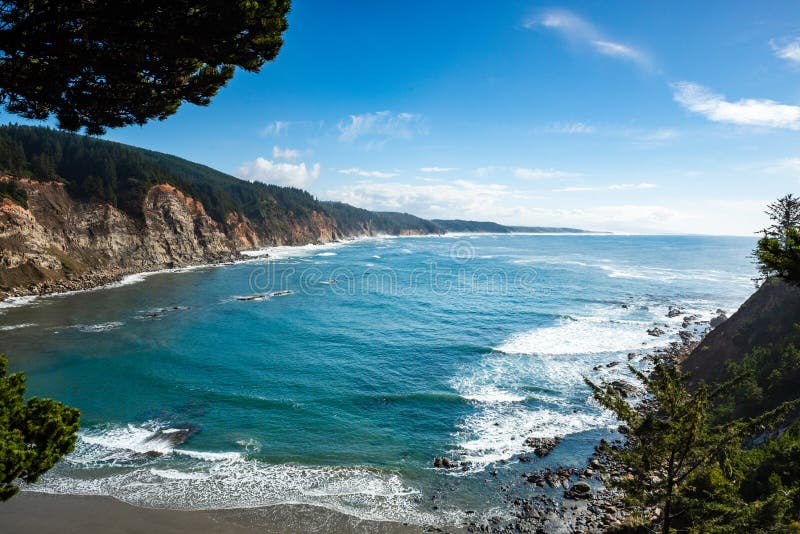 South Cove Blue Water at Cape Arago Stock Image - Image of cape ...