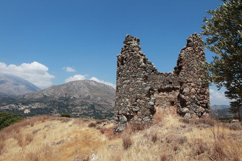 Amari Valley in Crete with Trees and Road. Greece Stock Image - Image ...