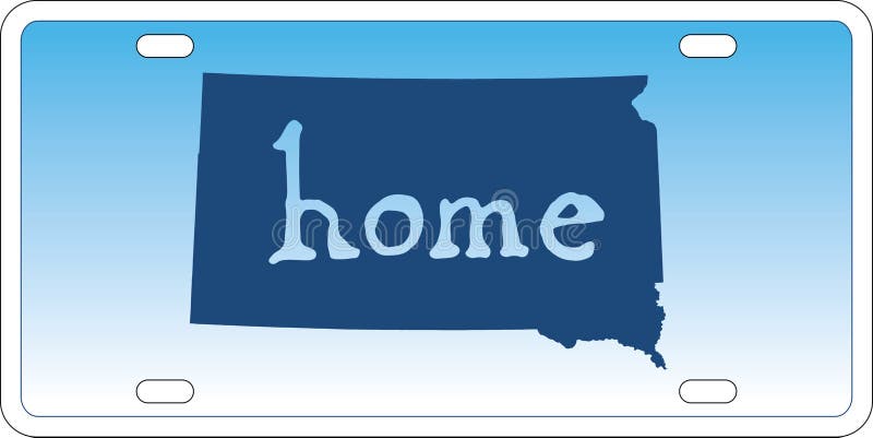 South Dakota State License Plate Vector Stock Vector - Illustration of ...