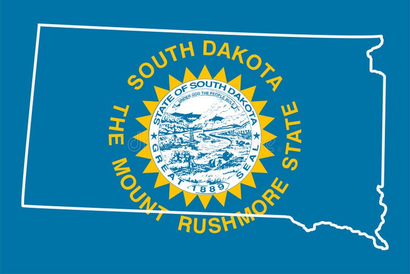 South Dakota State of USA. South Dakota Flag and Territory Stock ...