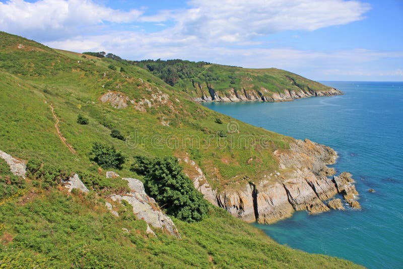 South Devon Coast stock photo. Image of fault, rock, devon - 73697542