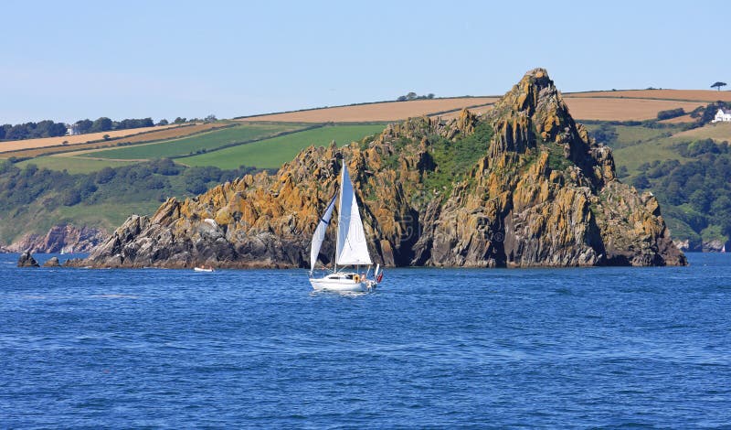 Starcross, Devon: Sailing Boat with Dark Orange Sails Editorial Stock ...