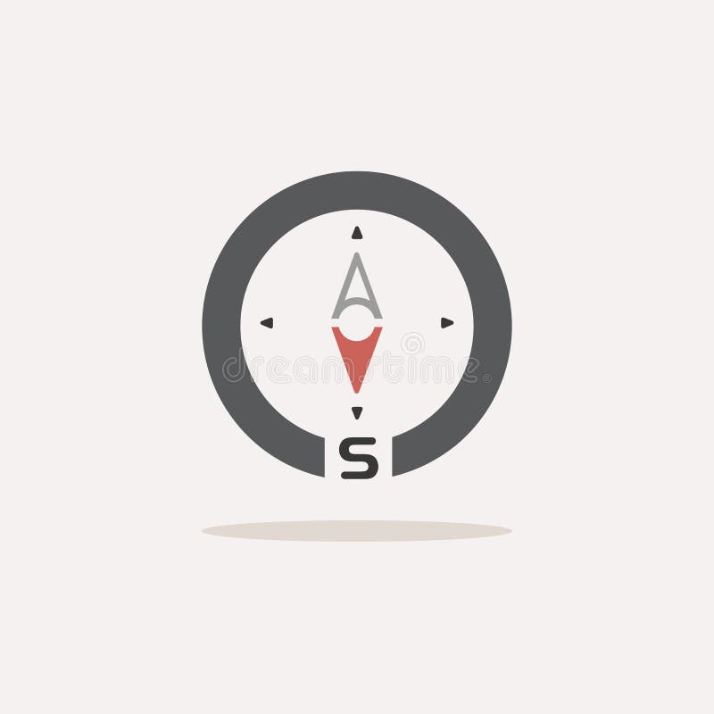 South Direction. Compass. Color Icon with Shadow. Weather Vector ...