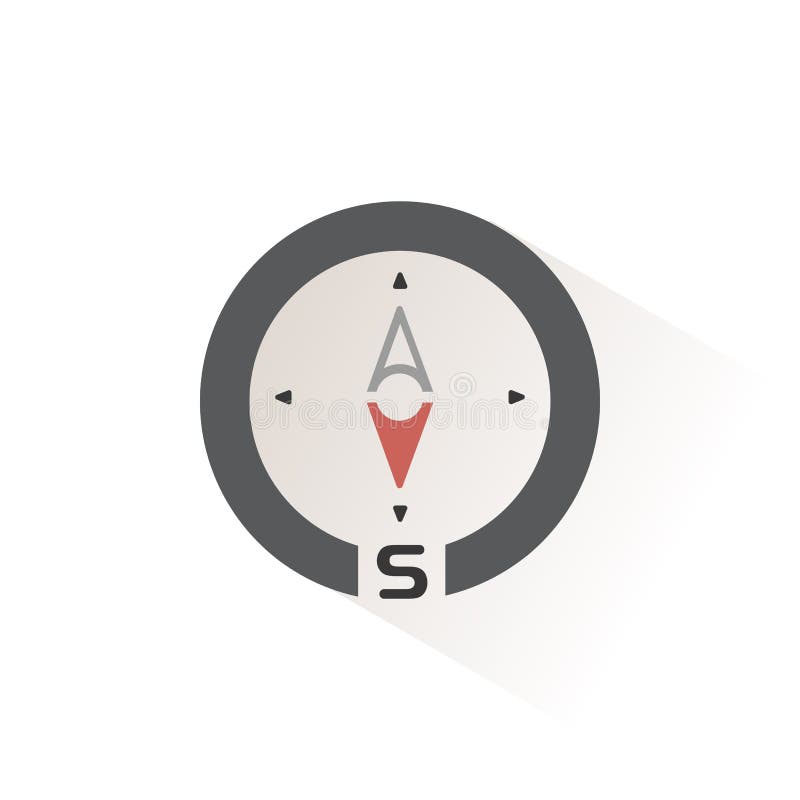 South Direction Compass Icon. Stock Vector - Illustration of isolated ...