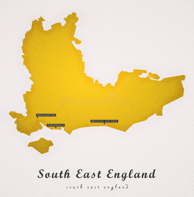 East of England UK Watercolor Map in Front of a White Background Stock ...