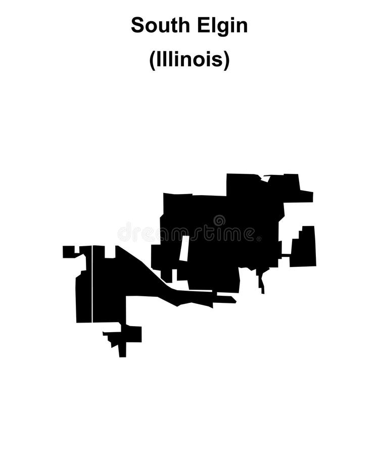 South Elgin outline map stock vector. Illustration of elgin - 357278713