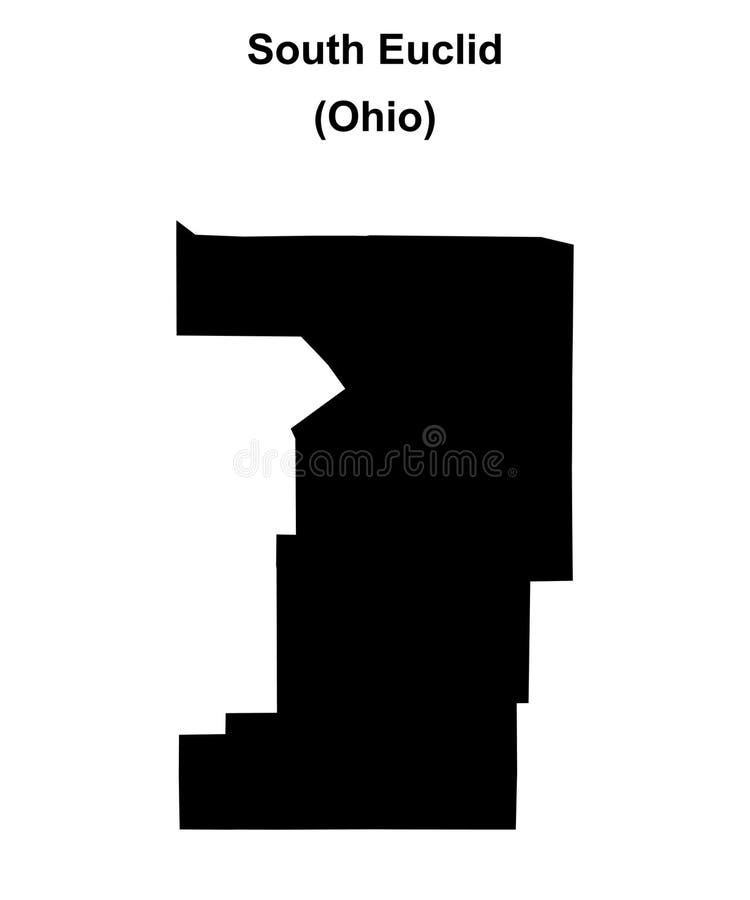 South Euclid outline map stock vector. Illustration of shape - 357493915
