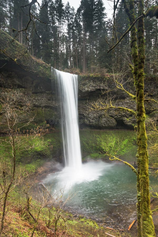 South Falls at spring stock image. Image of tourism, activity - 68949409