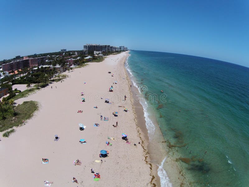 South Florida Beach Aerial View Stock Photo - Image of recreation ...