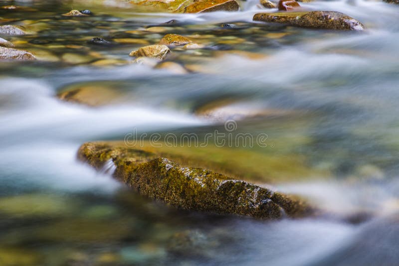 South Fork Snoqualmie River Flowing Stream with Slow Shutter Stock ...