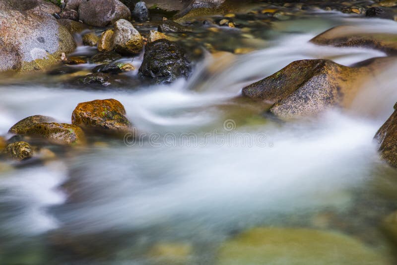 South Fork Snoqualmie River Flowing Stream with Slow Shutter Stock ...