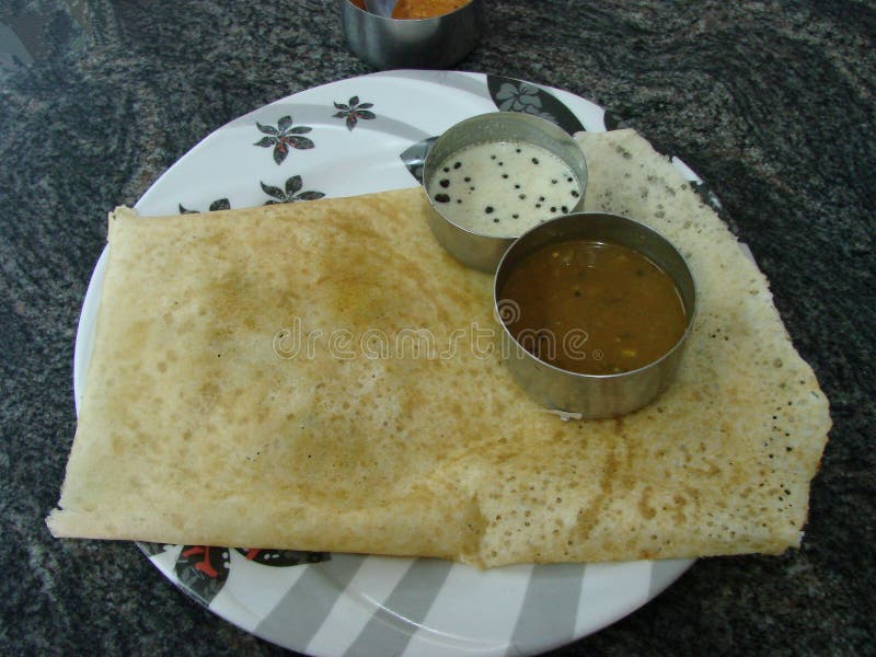 South Indian Breakfast, Dosa, Masala, without Spoon Stock Photo - Image ...