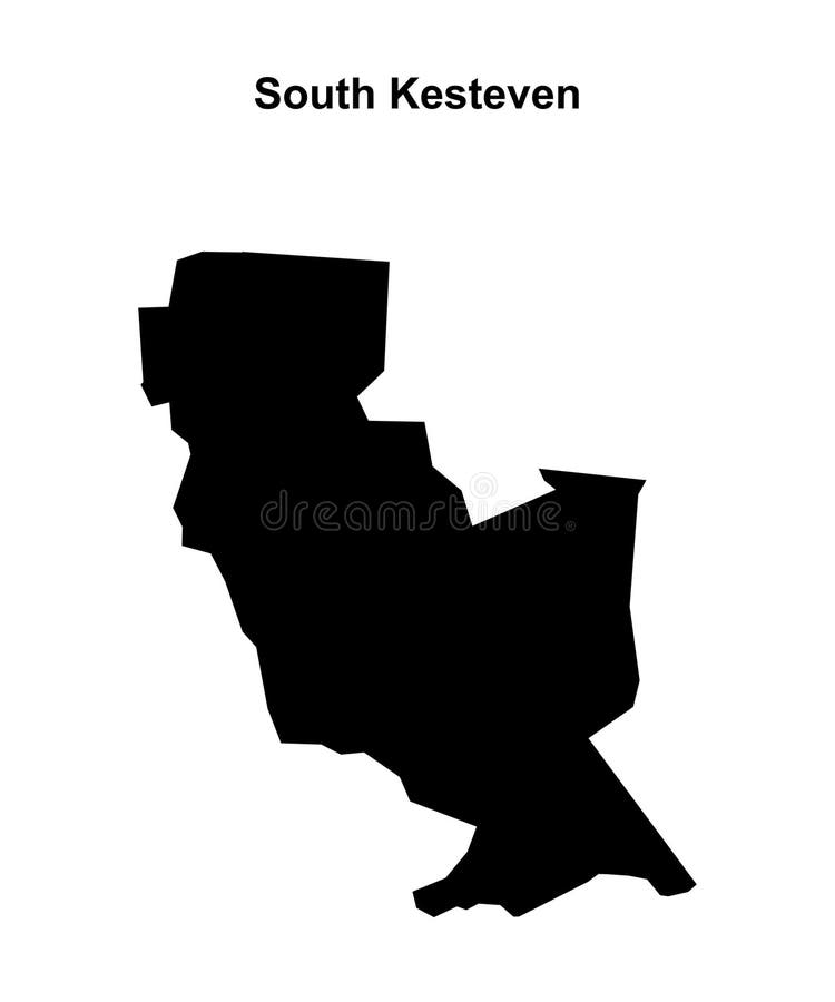 South Kesteven outline map stock vector. Illustration of boundary ...