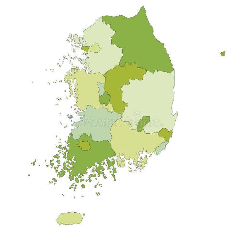 Detailed Editable Political Map with Separated Layers. South Korea ...