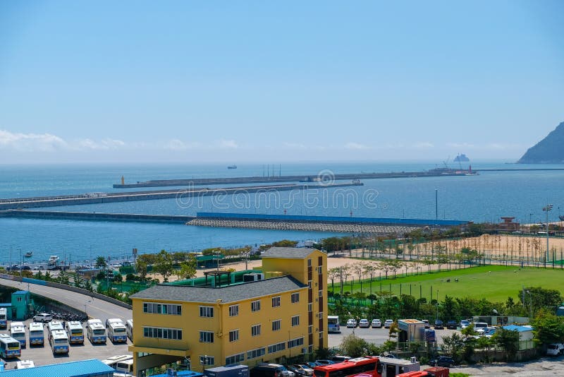 View of Busan Naval Base in Busan, South Korea. Stock Photo - Image of ...